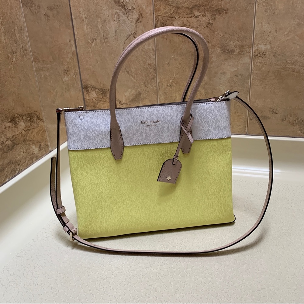 Kate Spade Eva Medium Satchel Crossbody Bag Butter Ye… - Gem